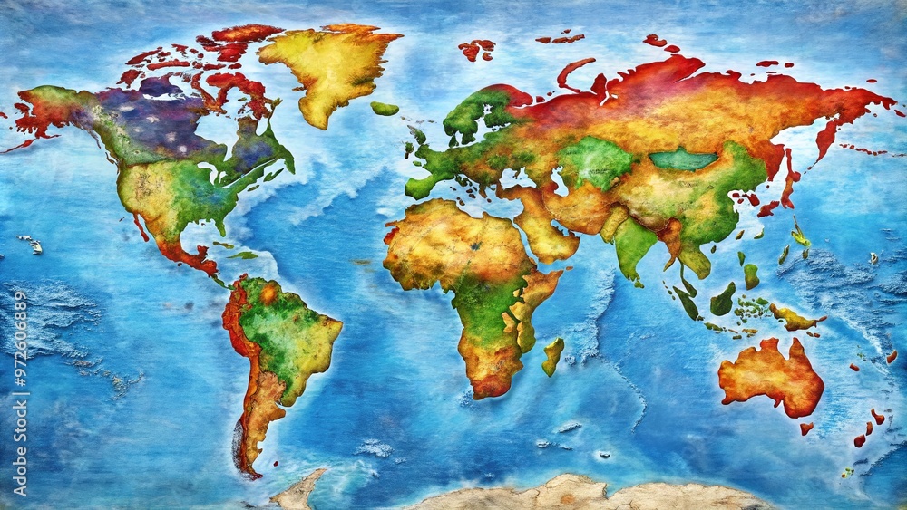 Highly detailed and colorful world map featuring all 196 countries ...