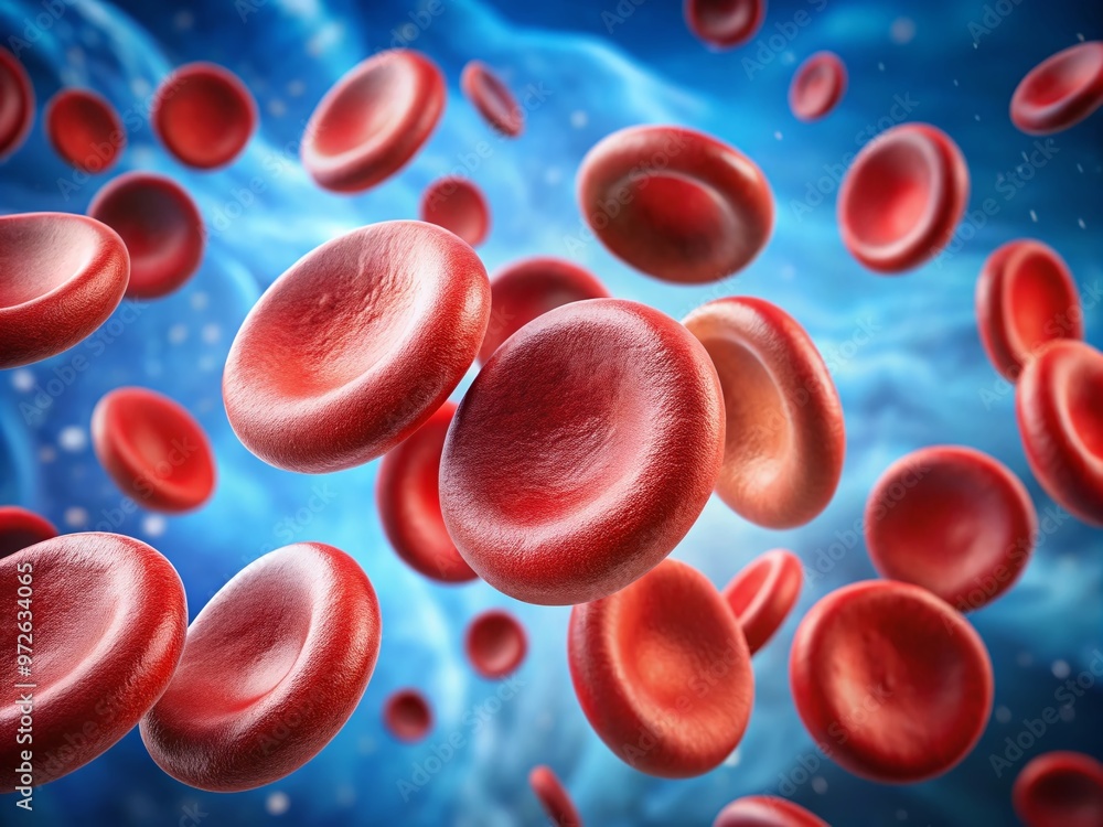 Microscopic image of abnormal red blood cells, characteristic of sickle ...