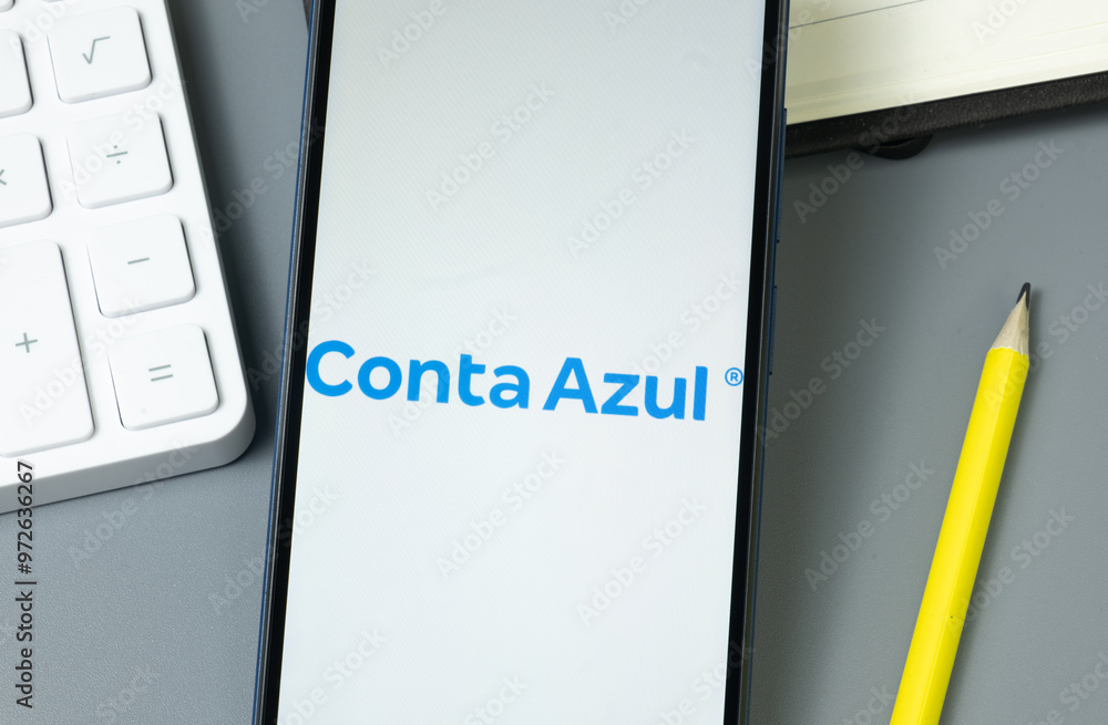 New York, USA - 30 August 2024: Conta Azul Logo on Phone Screen ...