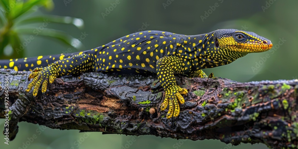 Salvadori's Monitor: An Extended Tree-Dwelling Lizard with a Deep Green ...