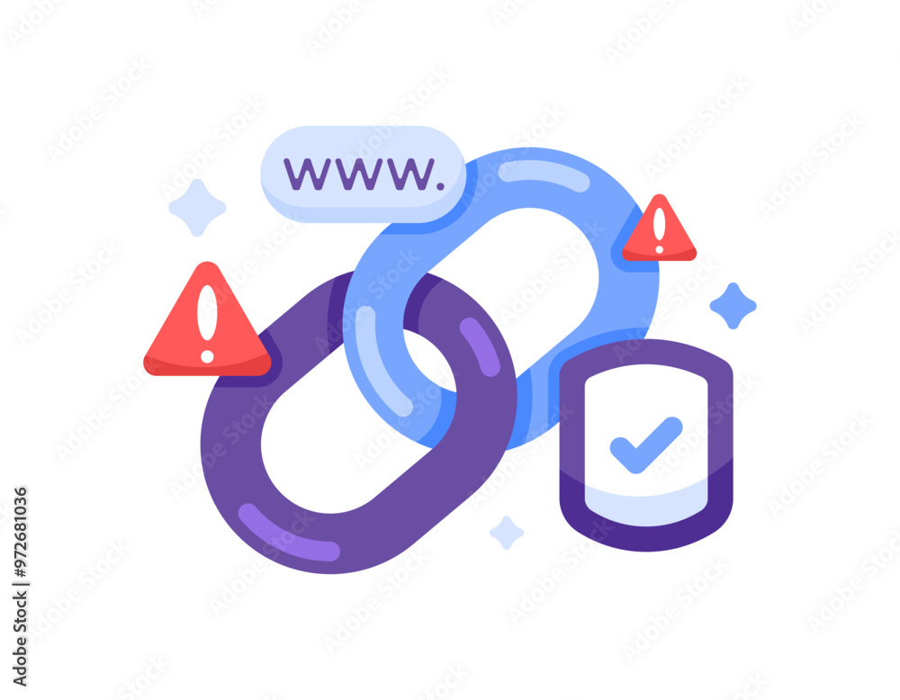 concept of protection from malicious links. dangerous and suspicious ...