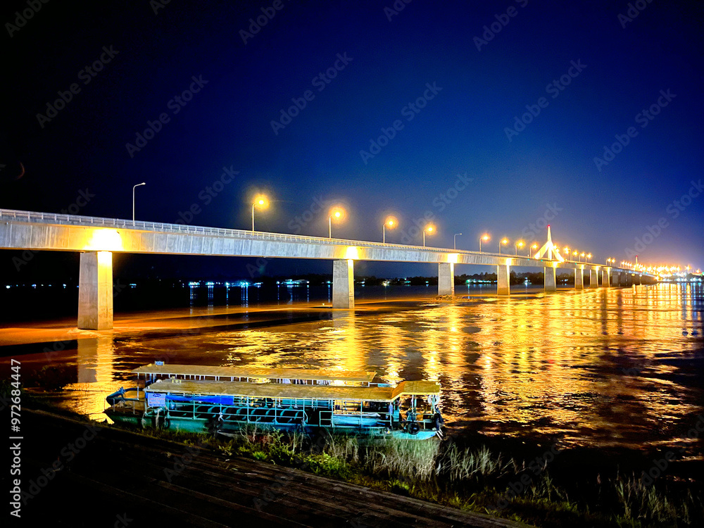 Bridge at The Mekong River Between Thailand and Laos, Bridge over kong ...