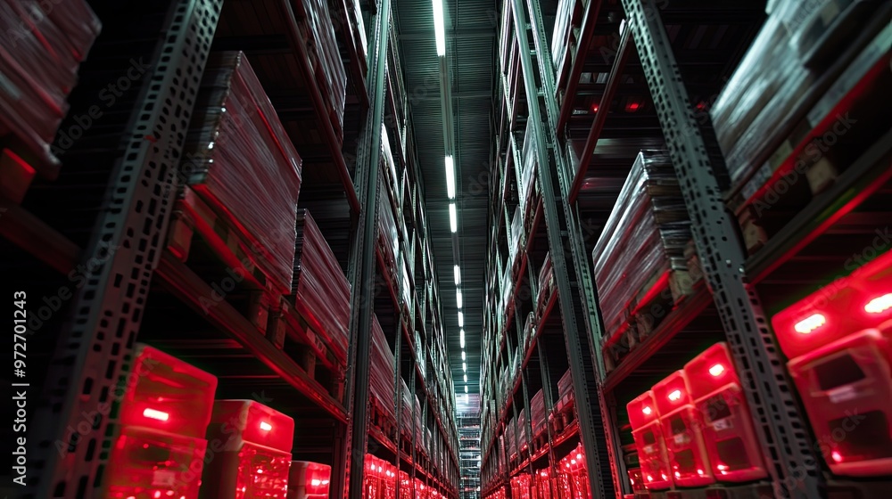 ASRS robots optimizing warehouse inventory stacking crates efficiently ...