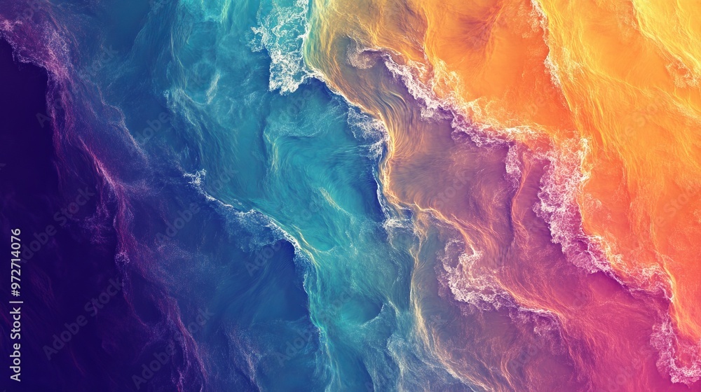 Dynamic heatmap of a river delta, showing temperature gradients in the ...