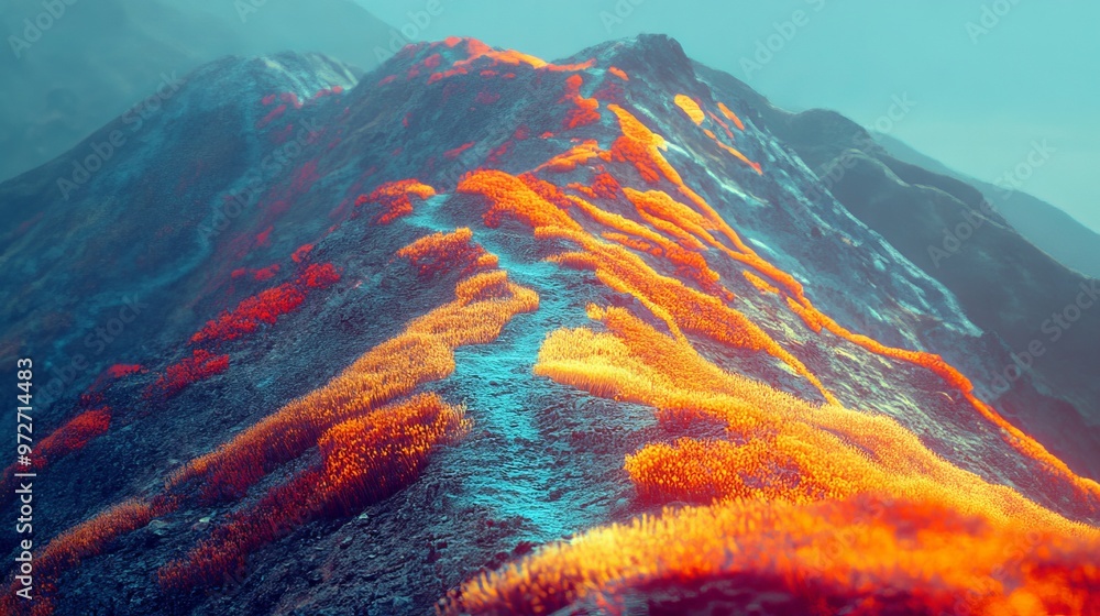 Heatmap of a mountain trail, with vibrant colors showing the most ...