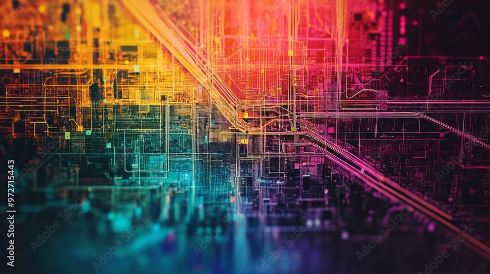 Heatmap of a city's public transit system, with vibrant colors showing ...