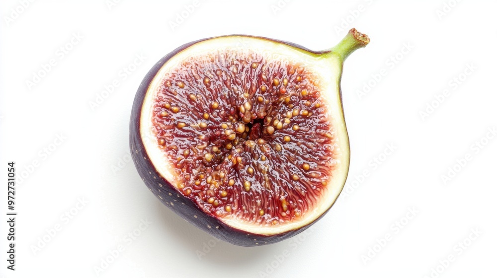 Fig fruits fig cross cut isolated on white background. File contains ...