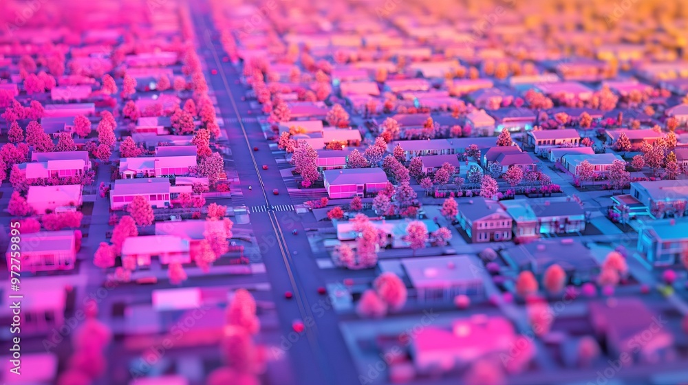 Heatmap of a suburban neighborhood, with vibrant colors showing the ...
