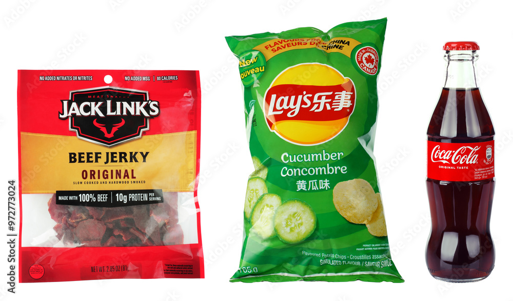 Set of Jack Links Beef Jerky, Lays China potato chips snacks packages ...