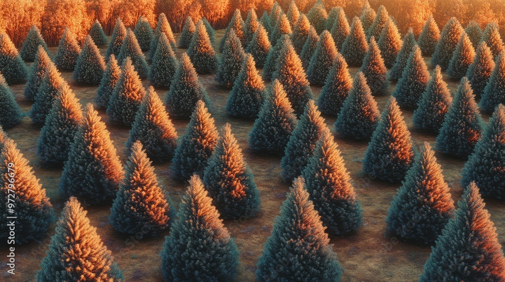 Heatmap of a Christmas tree farm, with warm colors highlighting the ...
