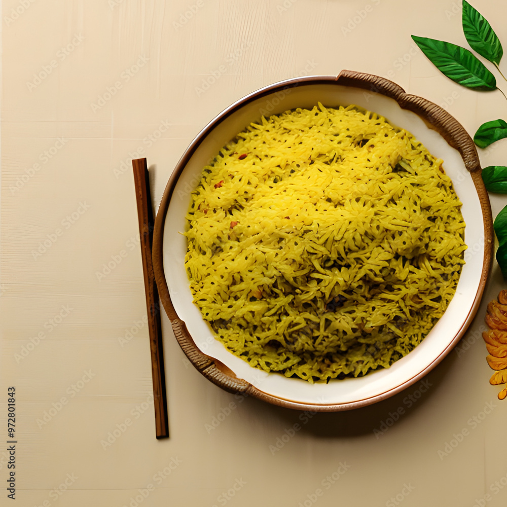 Onam Sadhya with rice on beige background. Traditional Indian food for ...