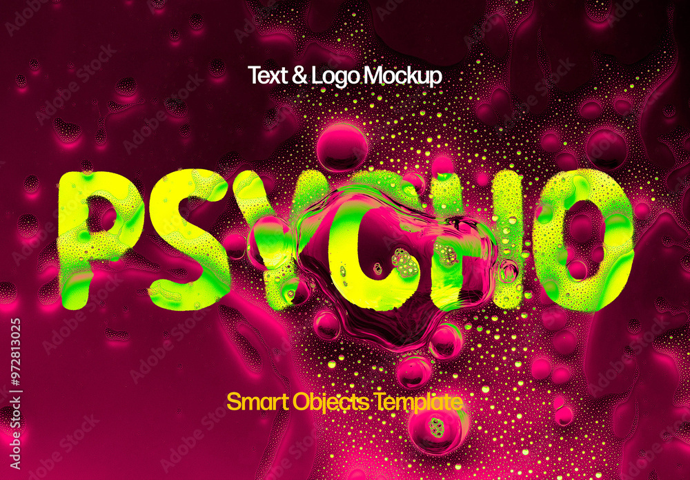 Acid Distortion Liquid Text Effect Mockup With Generative AI Stock ...