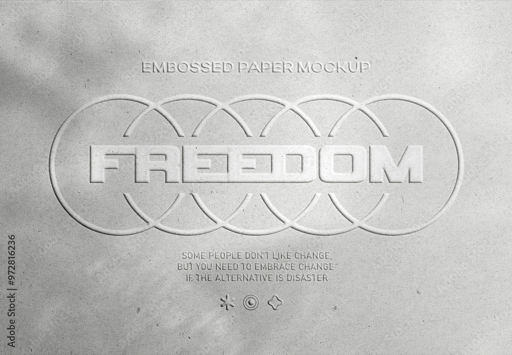 Light Embossed Paper Text And Logo Mockup Stock Template | Adobe Stock