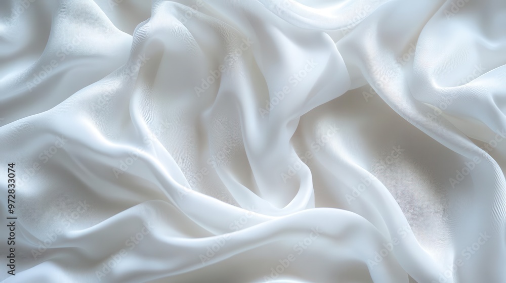 ethereal abstract background with billowing folds of diaphanous white ...