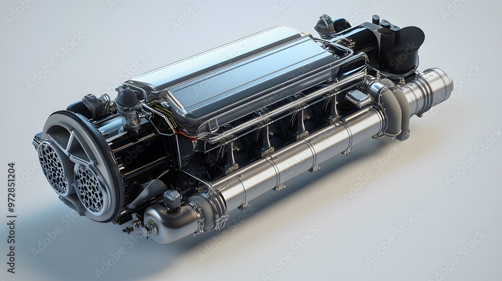 17. **High-resolution 3D model of a hydrogen fuel cell engine with ...