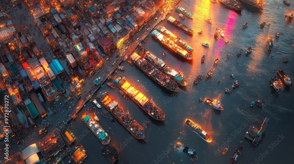 Heatmap of a bustling harbor, with warm colors marking the busiest ...