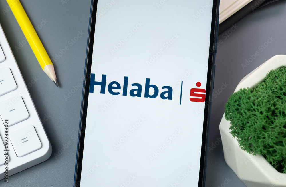 New York, USA - 30 August 2024: Helaba Logo on Phone Screen, Company ...