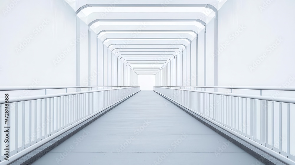 Advanced bridge design with curved steel supports, showcasing ...