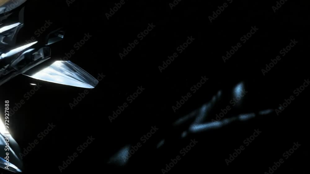 Futuristic 3d fighter jet made of transparent glass-like material ...