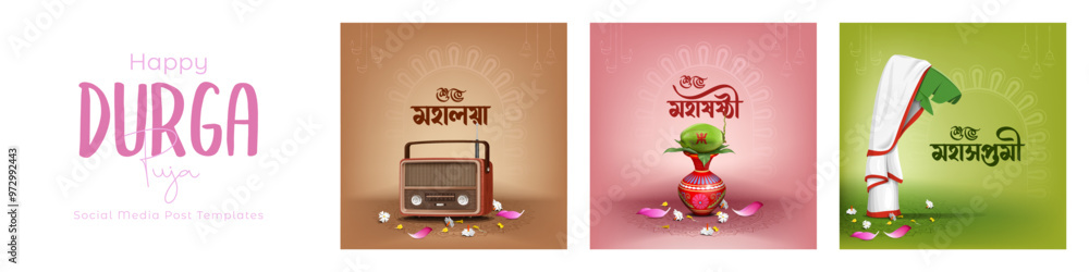 durga puja festival creative social media post template mahalaya ...