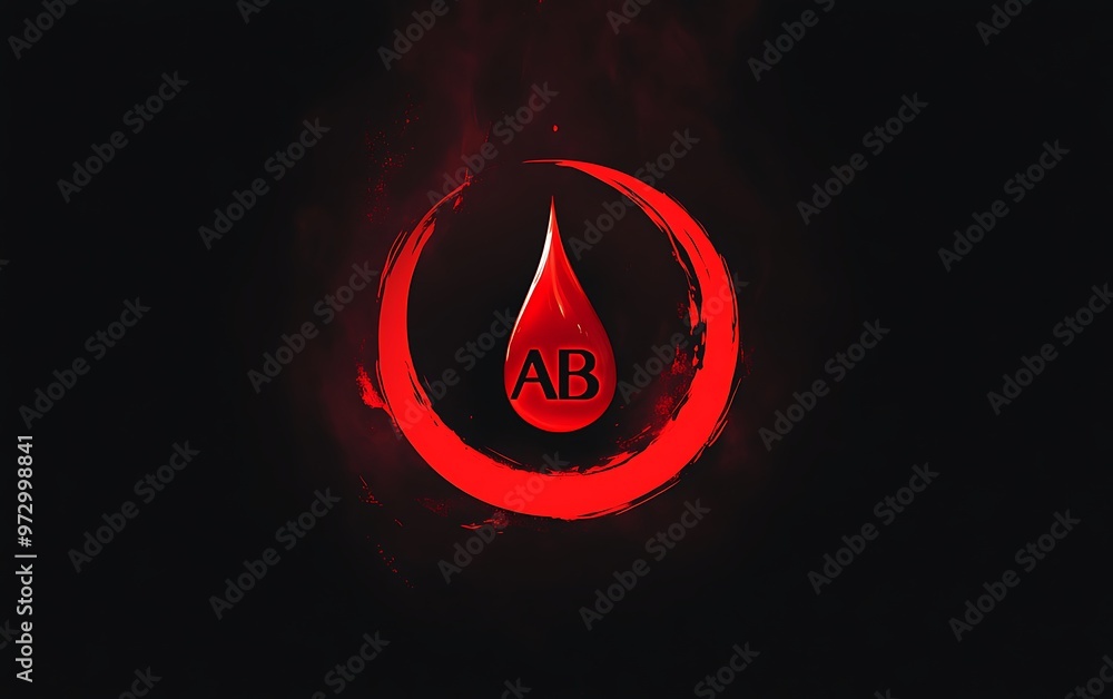 Blood Type Logo Design with A, B, AB, and O Letters Encircling Drop of ...