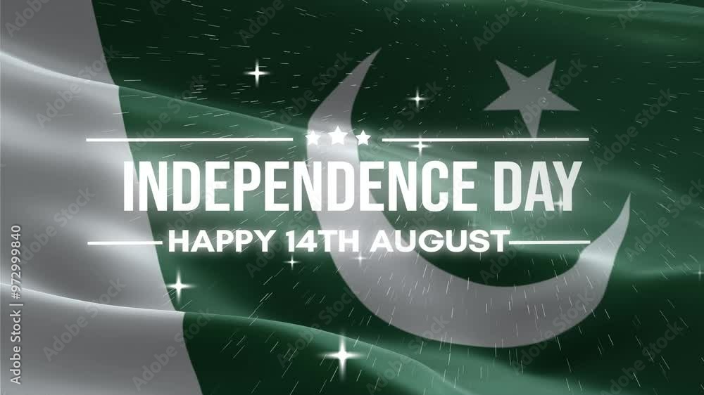 Pakistan Independence Day.Happy 14th august animation with lettering ...
