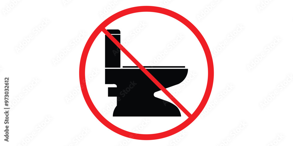 Vetor do Stock: Do not litter in toilet sign. No throw in toilet symbol ...