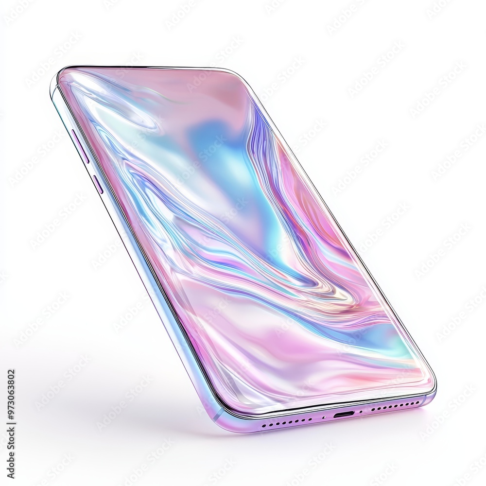 Capture a sleek, futuristic smartphone at a dynamic tilted angle Show ...