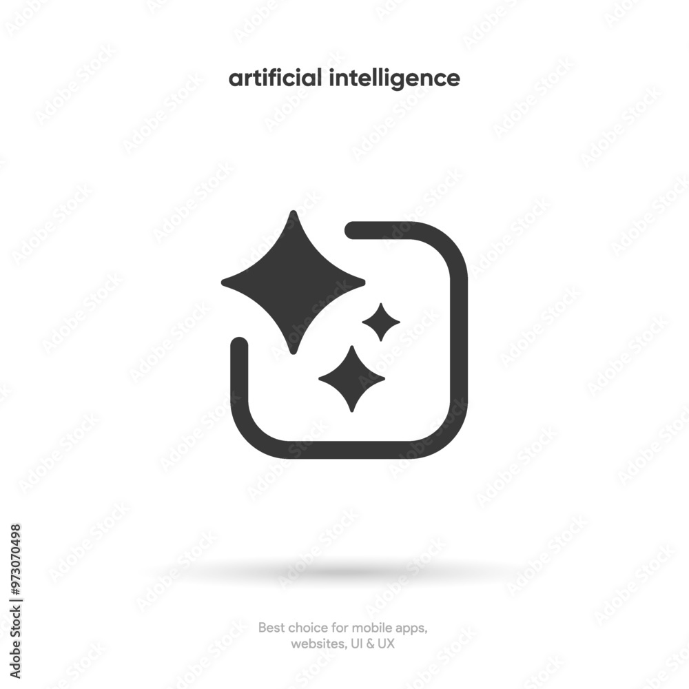 Generate AI button symbol. Artificial intelligence sign button. Machine learning generator and ...