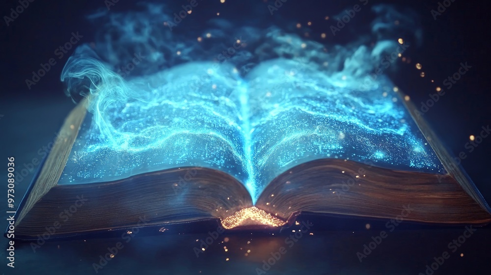 Create an animation of a magical book that transports its reader into ...