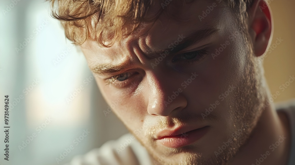 Moody and Brooding Masculine Portrait of Serious Adult Male with Beard ...