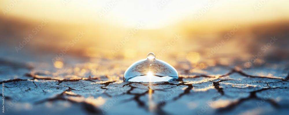 Minimalist high-resolution image of a solitary water droplet resting on ...