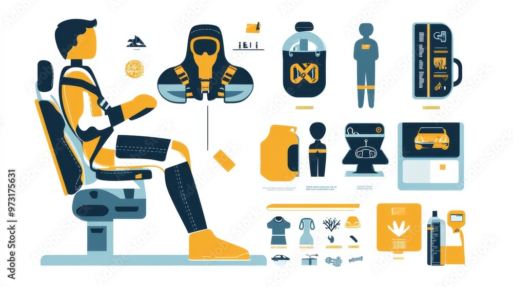 -based infographic illustrating advanced crash test dummy analysis and ...