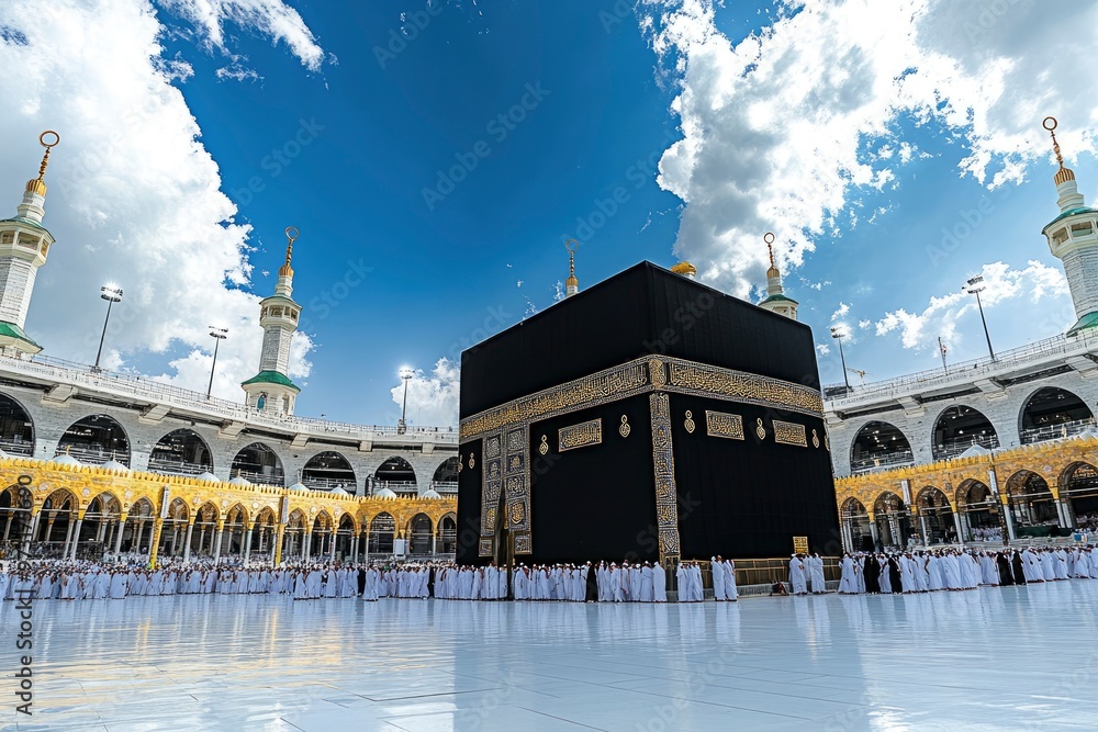 ภาพประกอบสต็อก Makkah al mukarramah A panoramic view of the Kaaba in ...