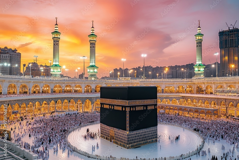 Makkah al mukarramah A panoramic view of the Kaaba in Mecca Saudi ...