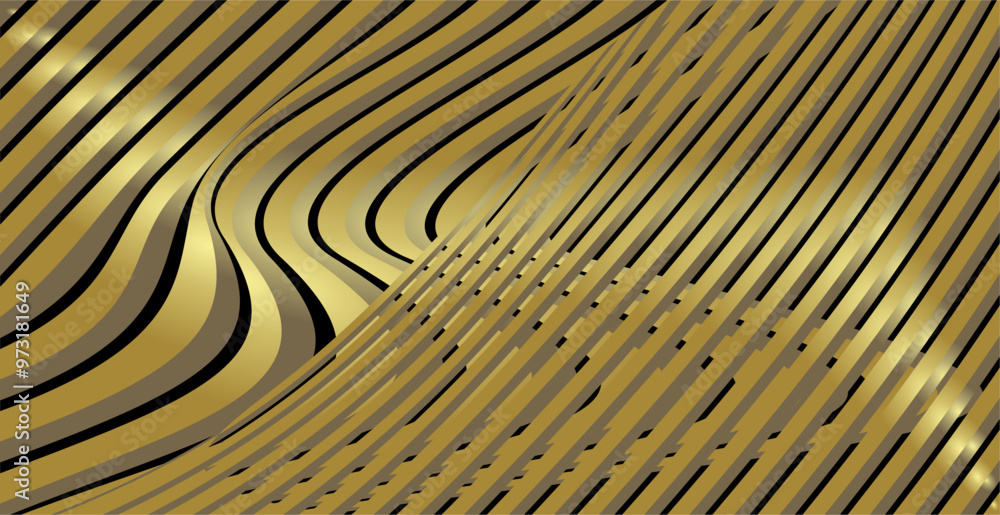 Vetor de composition of repeating curved lines to create a certain ...