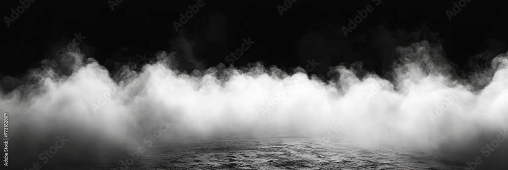 Smoke black ground fog cloud floor mist background steam dust dark ...