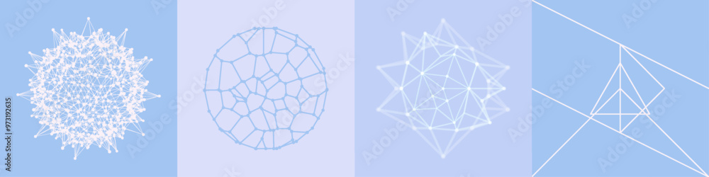 Sphere. Scientific illustration with connected lines and dots ...