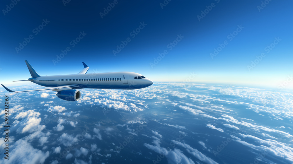Airplane Flying Against a Clear Sky – Captivating Image of a Airplane ...