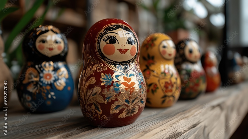 Collection of traditional russian matryoshka dolls – cultural heritage ...