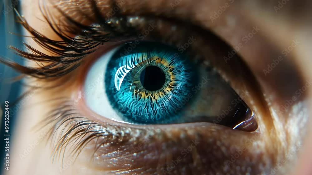 Exploring the intricate details of a mesmerizing blue eye in natural ...