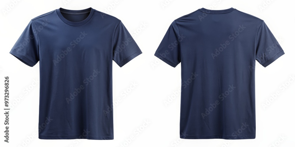 Plain Navy Blue T-Shirt Mockup - Front and Back View, t-shirt , mockup ...