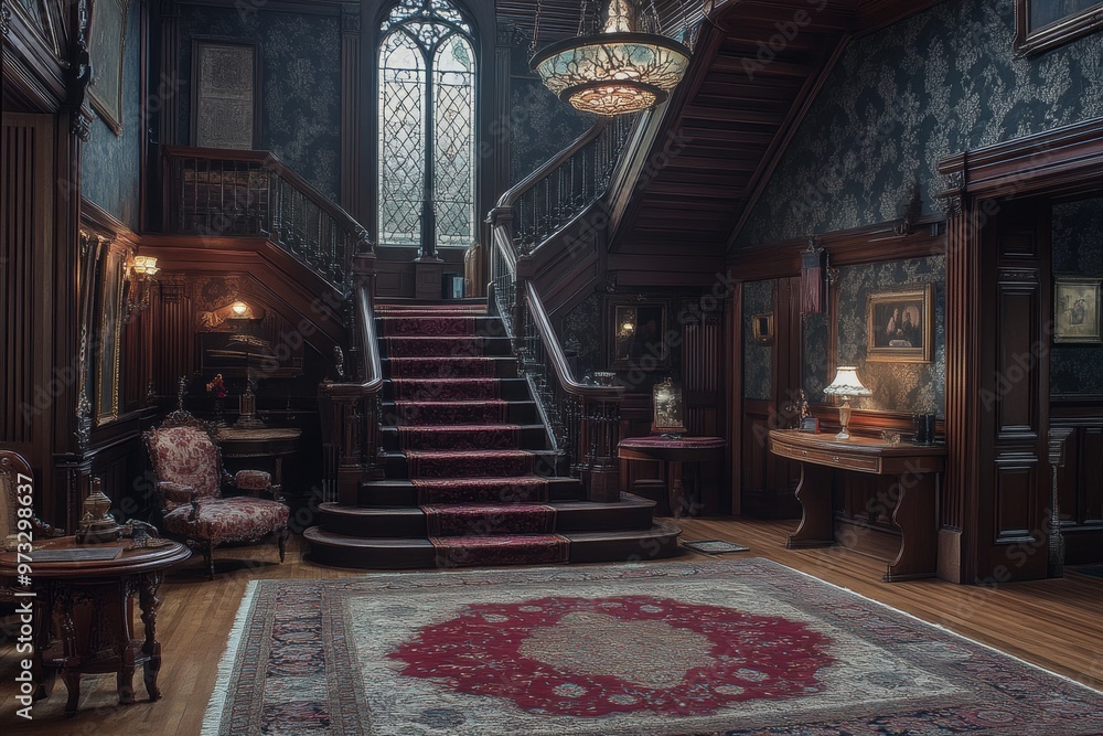 gothic revival decor, bold silhouettes and intricate motifs embody the ...