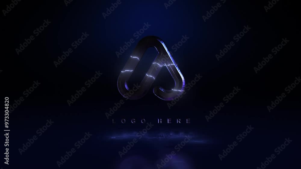 creative 3d new logo reveal animation template, Water electric splash glowing hyper energetic ...