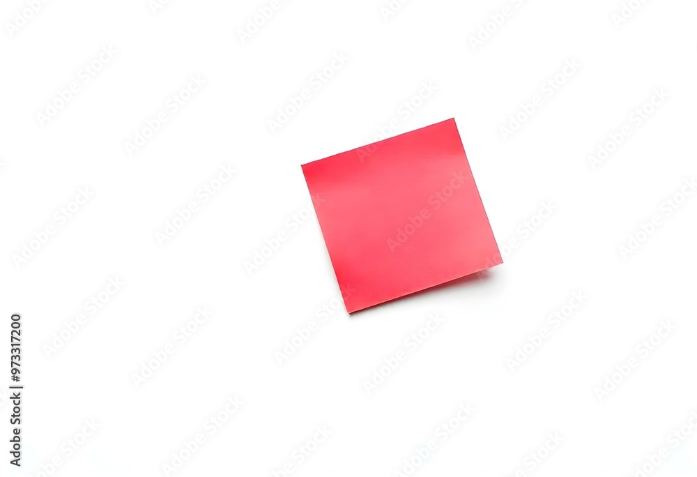 red post-it note isolated on an unblemished white surface create with ...