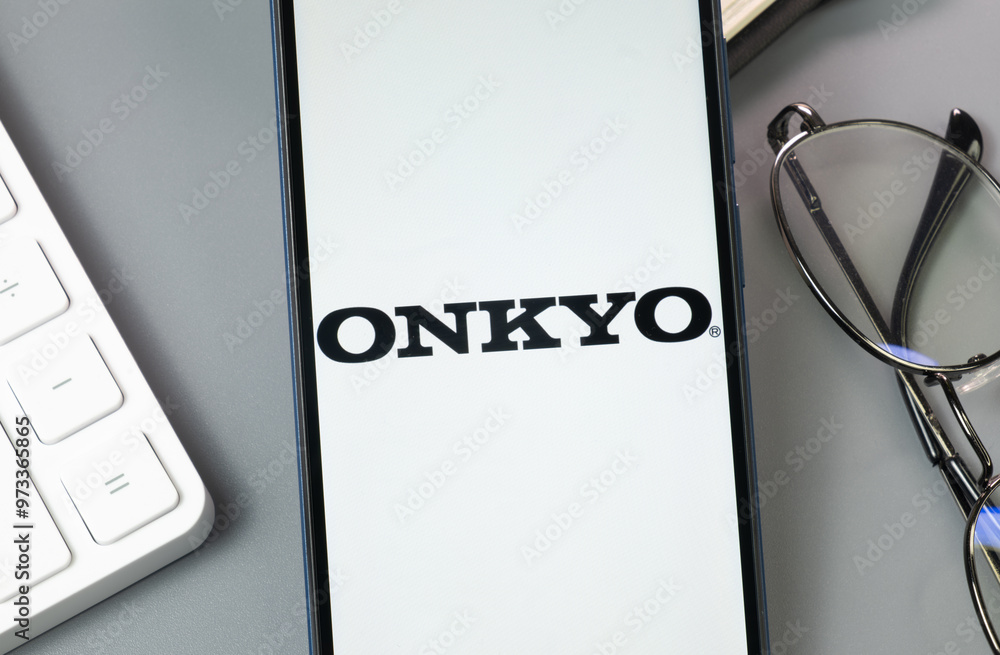 New York, USA - 30 August 2024: Onkyo Logo on Phone Screen, Company ...