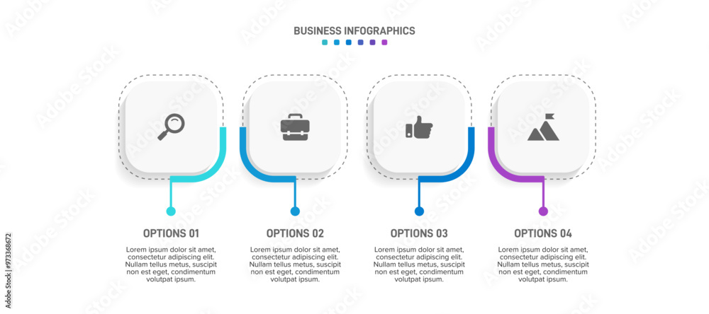 Horizontal progress bar featuring 4 arrow-shaped elements, symbolizing ...