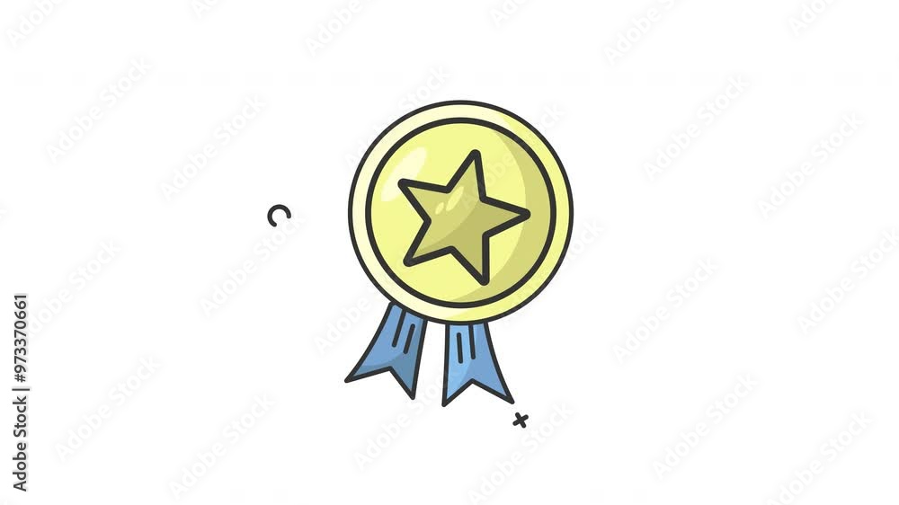star award medal icon animation loop motion graphic video with alpha ...