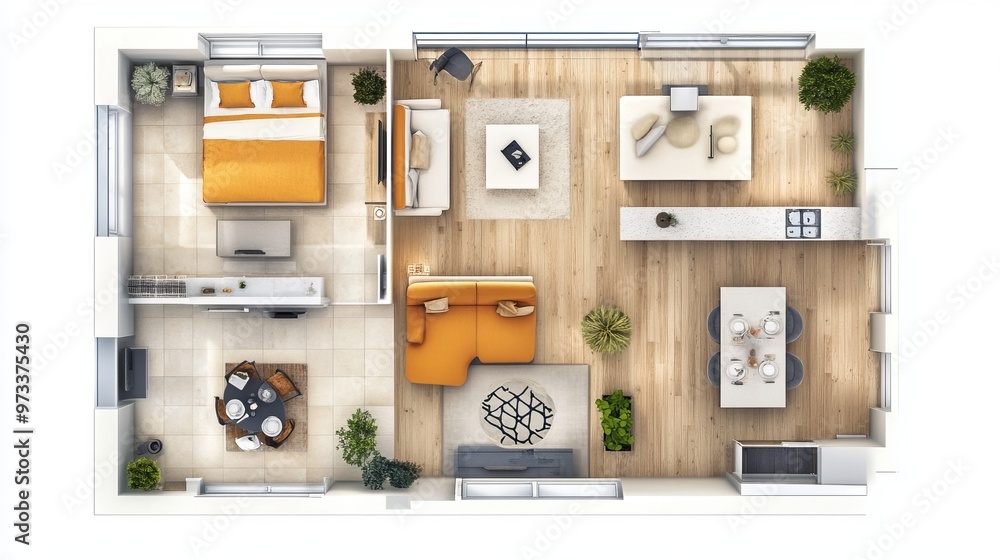 Living Room Floor Plan Kit Top View Elements for Floorplan Design Stock ...