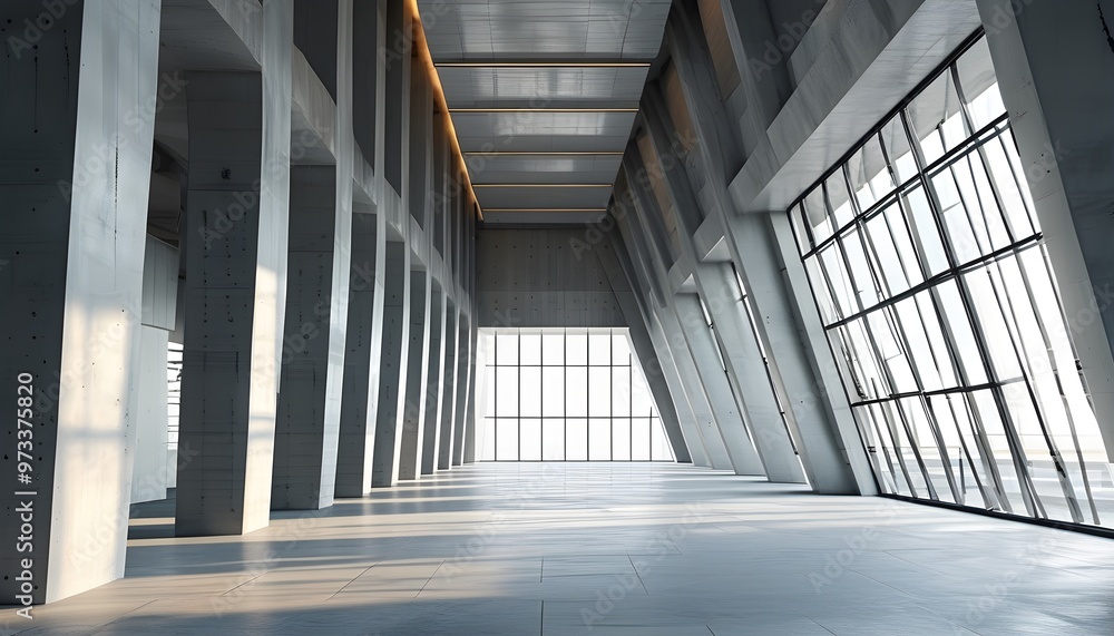 Modern Abstract 3D Architecture Wallpaper Featuring Expansive Concrete ...